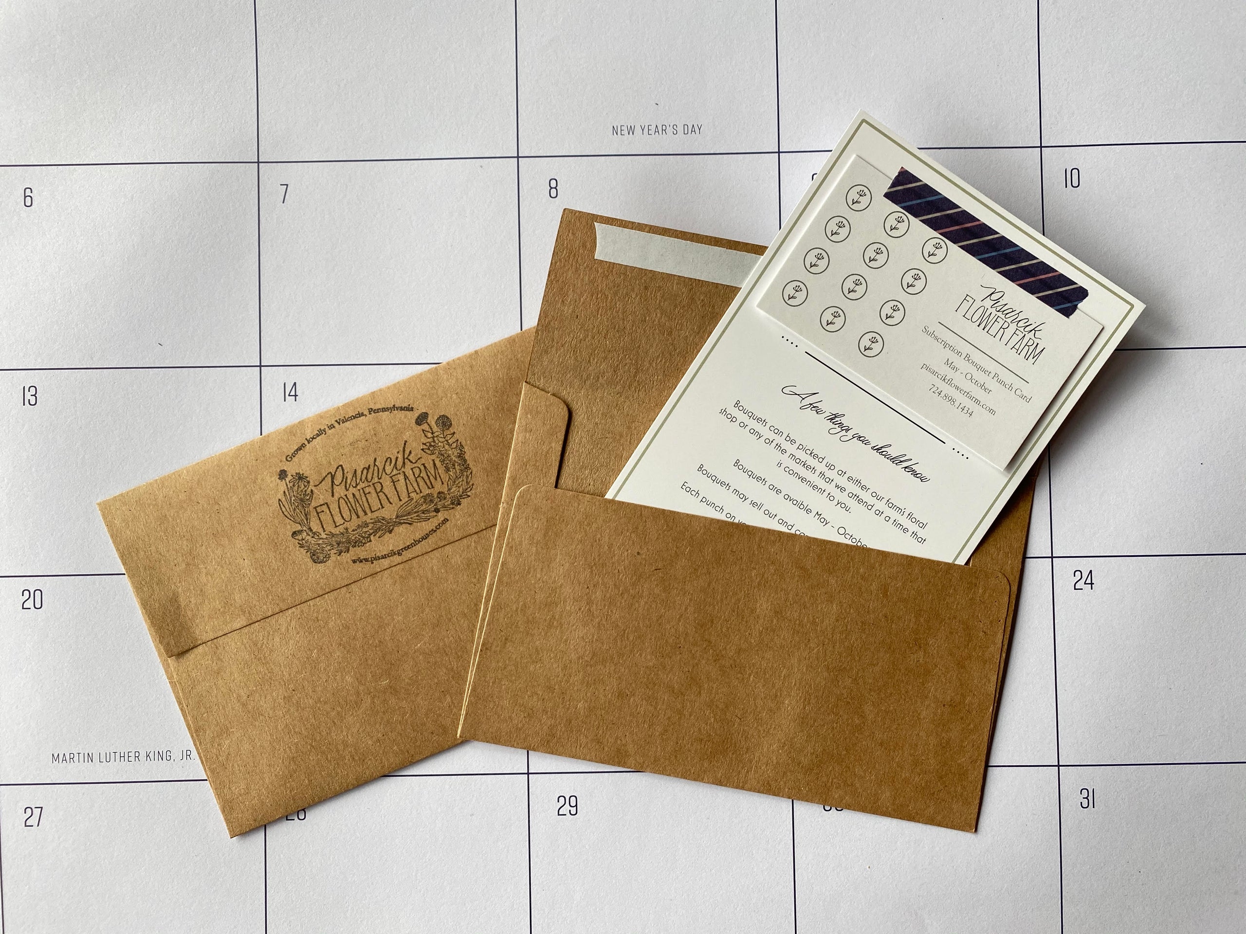 Bouquet Subscription Card | Pisarcik Flower Farm